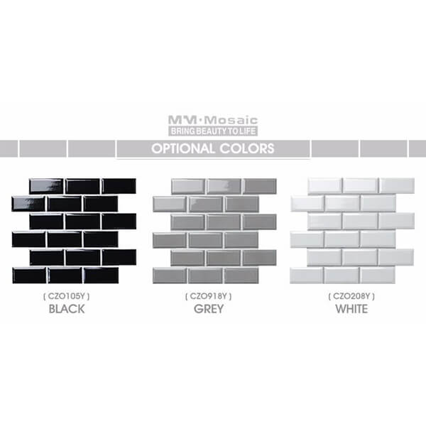 2''x4'' Bevelled Edge Ceramic Mosaic Subway Tile Patterns