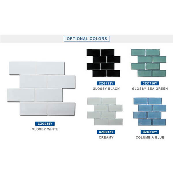 3x6 inch Ceramic Subway Tile Bathroom Backsplash For Sale