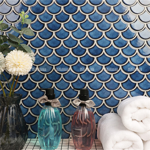 High-Quality Crystal Glazed Mini Fish-scale Porcelain Mosaic