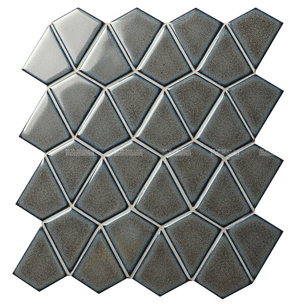 Stock Price Glazed Finished Diamond Shape Mosaic Tile For Bathroom Decor