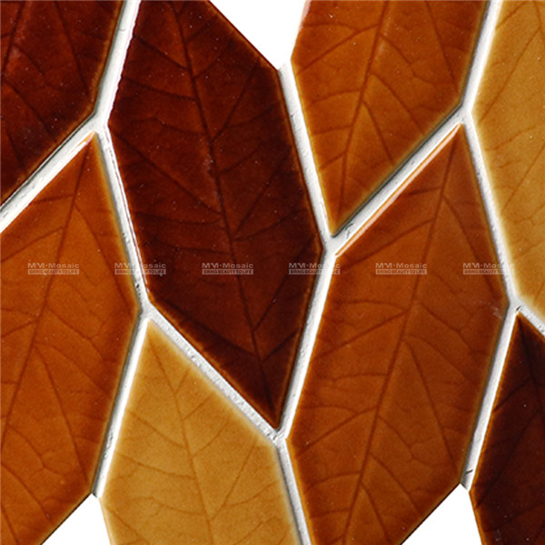 Wholesale Handmade Ceramic Maple Leaf Mosaic Pattern For Backsplash ...