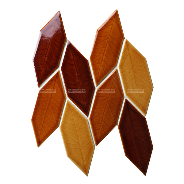 Wholesale Handmade Ceramic Maple Leaf Mosaic Pattern For Backsplash ...