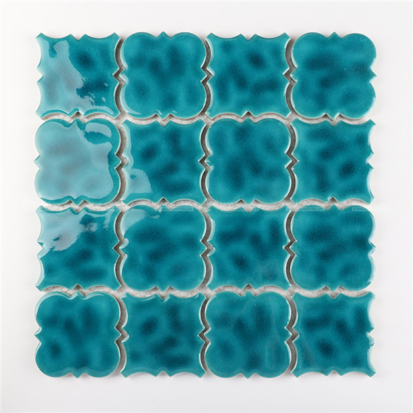 Handmade Crackle Arabesque Tile Shower Accent Wall Decor | MM-Mosaic