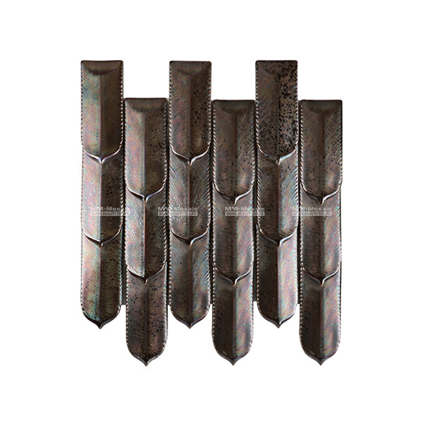 Copper Metallic Handmade Wall Arrow Mosaic Tiles for Hotel Project | MM ...