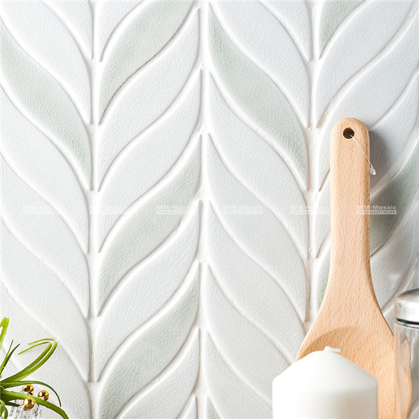 Leaf Shape Handmade Tiles for Bathroom Kitchen Backsplash Project | MM ...