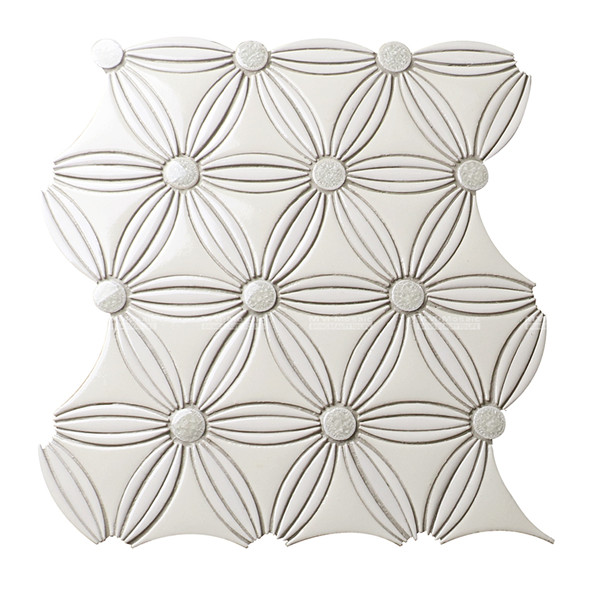 Elegant White Daisy Flower Mosaic Tiles for Backsplah Wall Prohects ...