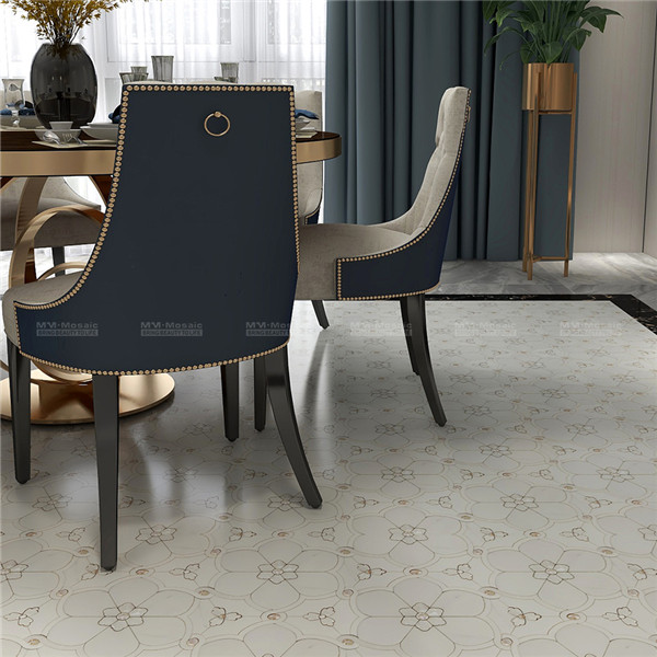 Beautiful Flower Water Jet Mosaic Marble Tiles for Luxury Hotel Floor ...