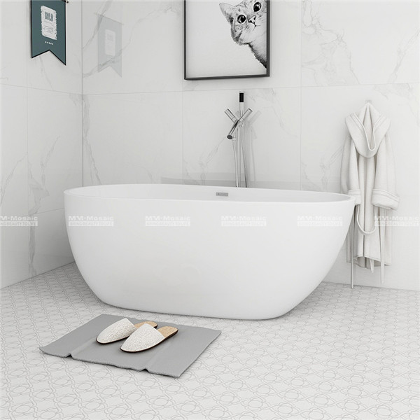 Lattice Pattern Flower Ceramic Mosaic Tiles For Wall Floor Backsplash ...