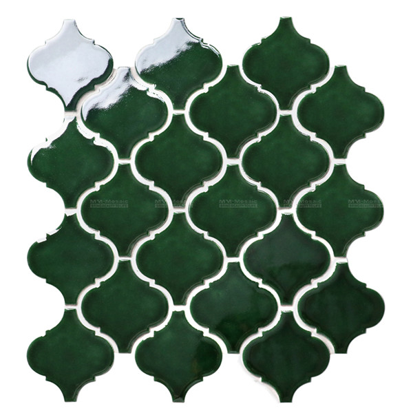 Premium Arabesque Antique Lantern Green Mosaic Tilies for Backsplash ...