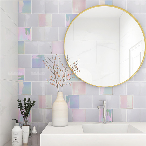 150x150mm Rainbow Iridescent Porcelain Glazed Wall Tiles for Bathroom ...