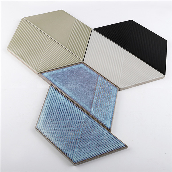 Uneven Surface Porcelain Larger Trapezoid Mosaic Tiles For Backsplash ...