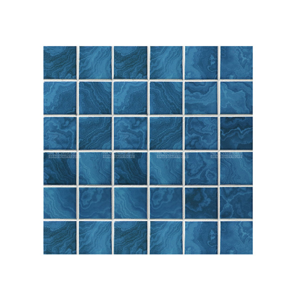 2" Square Porcelain Ink-jet Ocean Blue Pool Tile Floor Mosaics ...