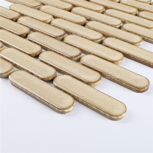 Modern Long Oval Porcelain Beige Mosaic Tiles for Wall Bathroom Project ...