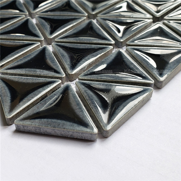 Wholesale 3d Mini Triangle Concave Ceramic Mosaic Tiles for Backsplash ...