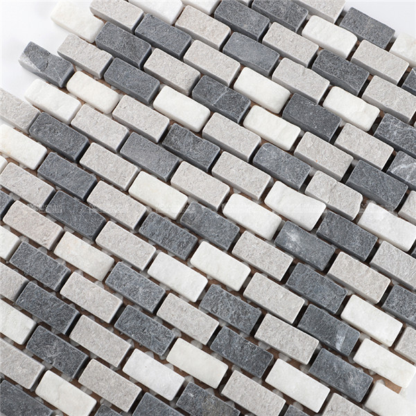 Wholesale Nero Marquina Mixed Volakas Grey Marble Mosaic Wall Tiles ...