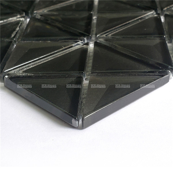 2" 3D Gray Triangle Glass Mosaic Tiles for Commercial Restaurant ...