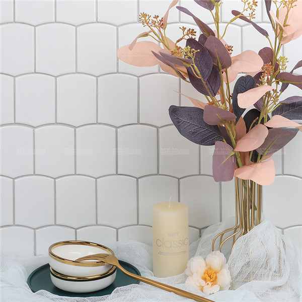 Wholesale Irregular White Porcelain Mosaic Tiles for Backsplash ...