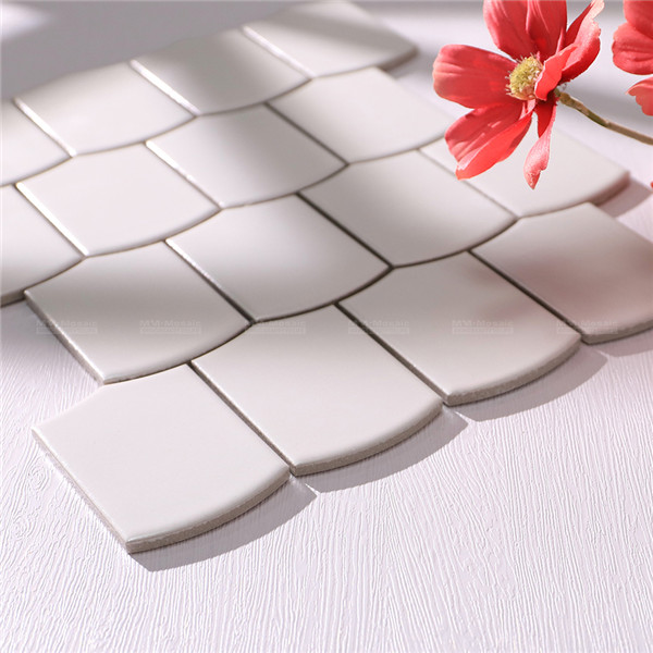 Wholesale Irregular White Porcelain Mosaic Tiles for Backsplash ...