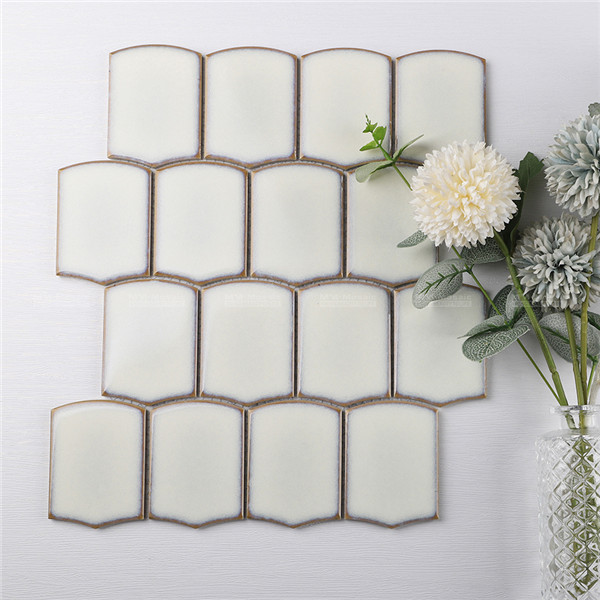 Wholesale Irregular White Porcelain Ceramic Mosaic Tiles for Backsplash ...