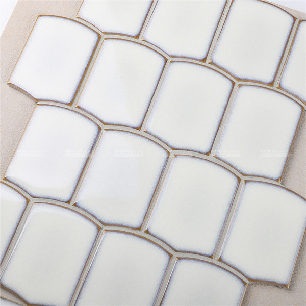 Wholesale Irregular White Porcelain Ceramic Mosaic Tiles for Backsplash ...