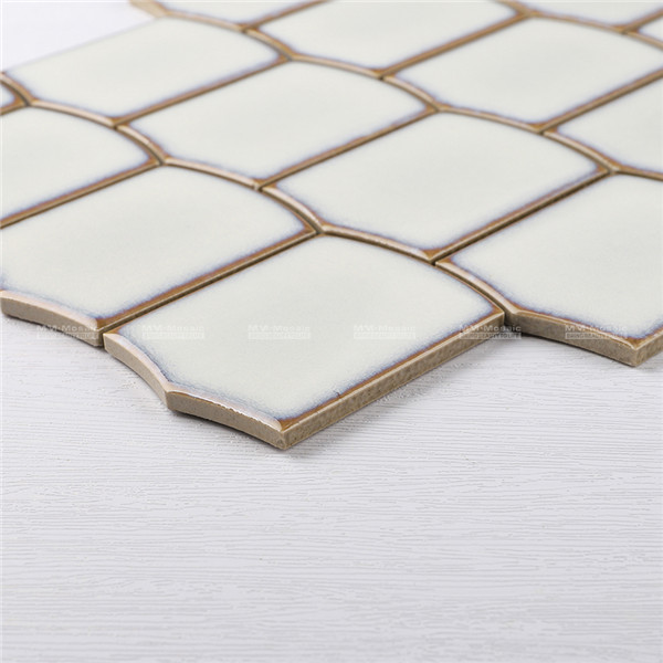 Wholesale Irregular White Porcelain Ceramic Mosaic Tiles for Backsplash ...