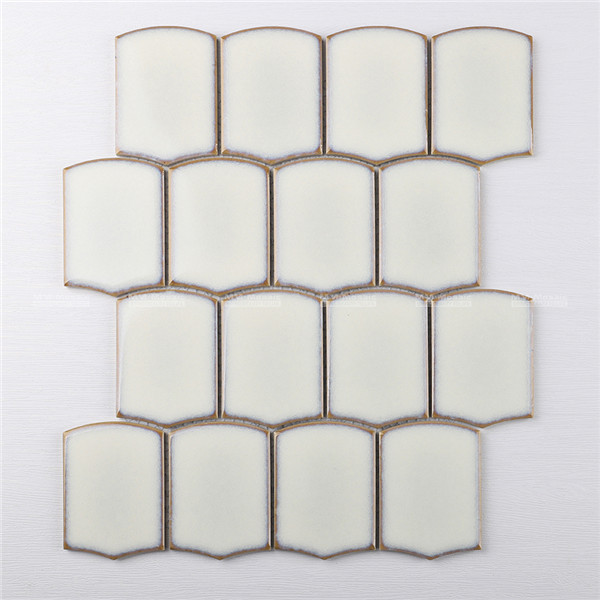 Wholesale Irregular White Porcelain Ceramic Mosaic Tiles for Backsplash ...