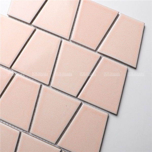 Wholesale Trapezoid Pink Porcelain Mosaic Tiles for Interior Designers ...