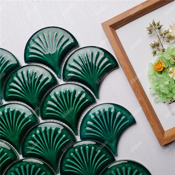 Wholesale Ceramic Turquoise Fish Scale Tile Mosaic for Bathroom ...