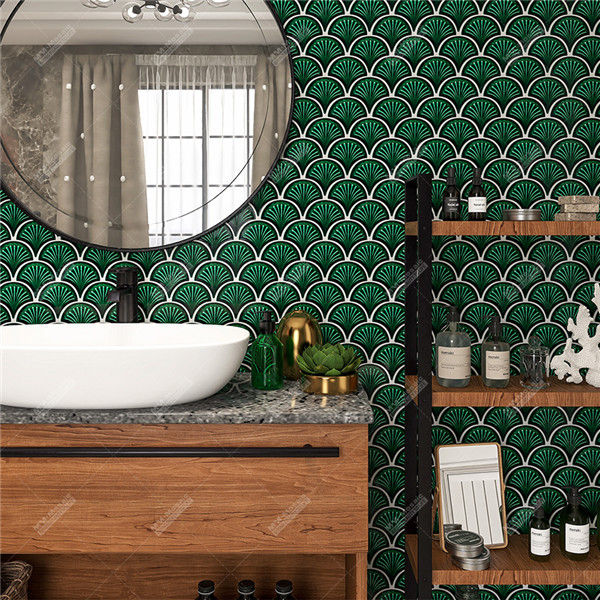 Wholesale Ceramic Turquoise Fish Scale Tile Mosaic for Bathroom ...