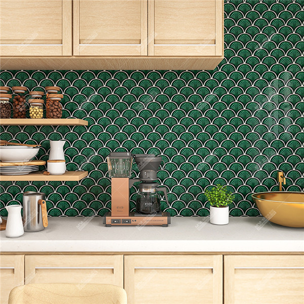 Wholesale Ceramic Turquoise Fish Scale Tile Mosaic for Bathroom ...