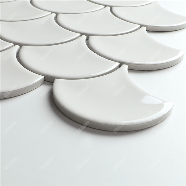 Wholesale Ceramic Mosaic Fish Scale Tile White for Classic Kitchen ...