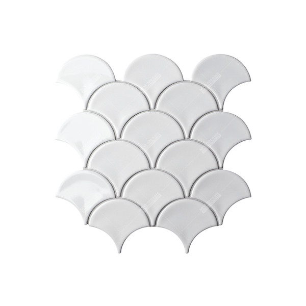 Wholesale Ceramic Mosaic Fish Scale Tile White for Classic Kitchen ...