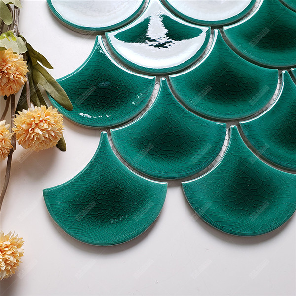 Wholesale Fish Scale Ceramic Mosaic Green Moroccan Tile for Kitchen ...