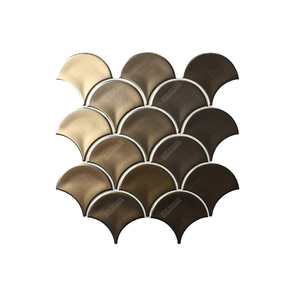 Wholesale Metallic Glazed Ceramic Mosaic Fish Scale Gold Tile Bathroom ...