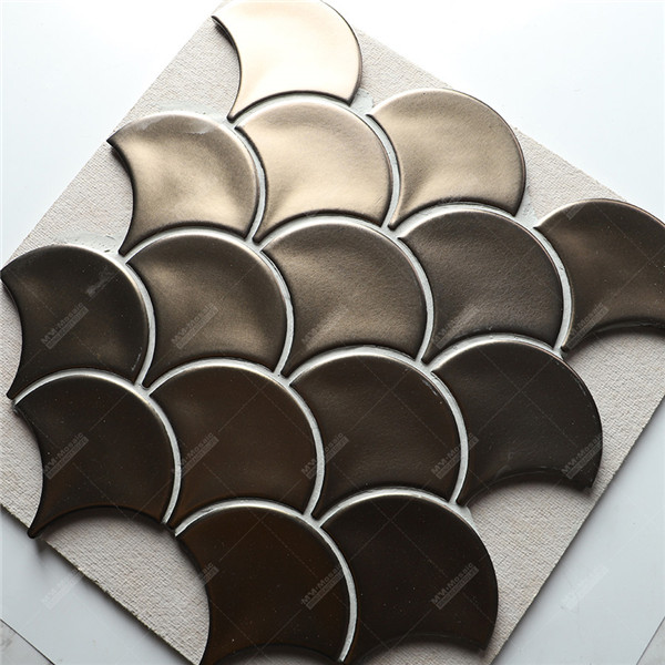 Wholesale Metallic Glazed Ceramic Mosaic Fish Scale Gold Tile Bathroom ...