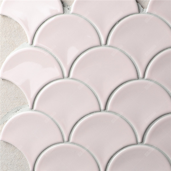 Wholesale Fish Scale Pink Ceramic Mosaic Tiles for Bathroom Project ...