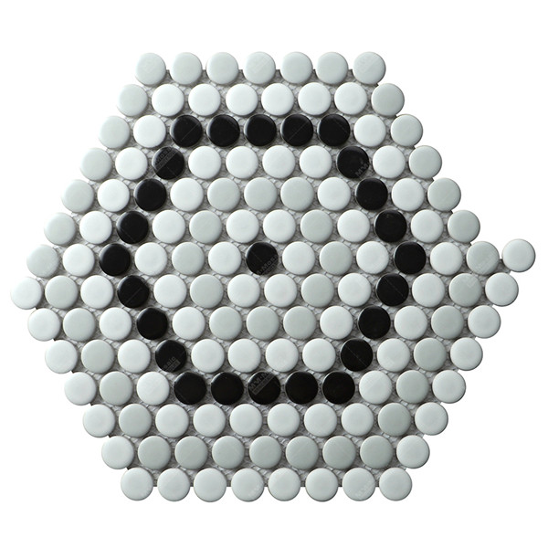 Wholesale Custom Design Ceramic Penny Round Mosaic Mural Tiles Wall Art ...