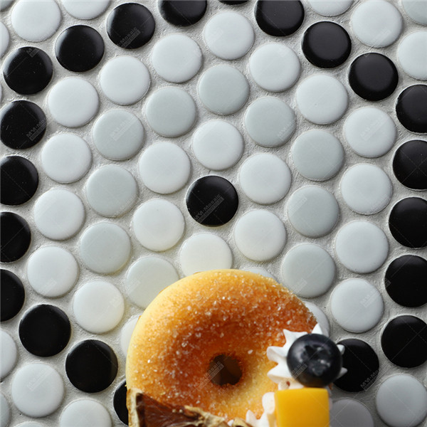 Wholesale Custom Design Ceramic Penny Round Mosaic Mural Tiles Wall Art ...