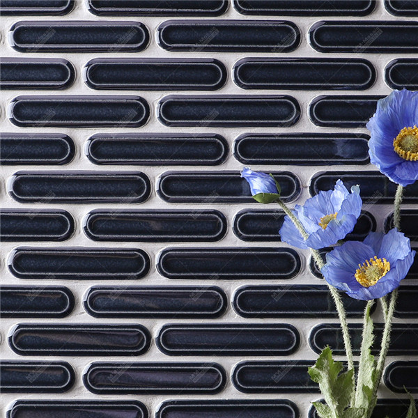 Wholesale Premium Glazed Ceramic Splashback Oval Shape Mosaic Tiles ...