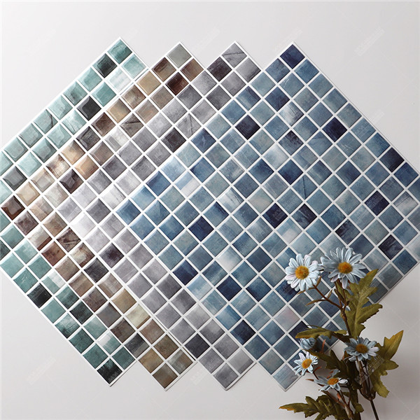 Wholesale 1mm Thick PVC Vinyl Mosaic Square Green Peel And Stick Tile ...