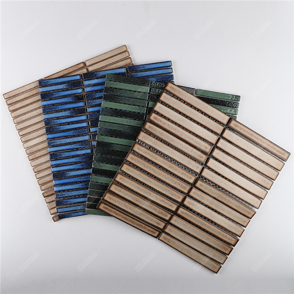 20x145mm Antique Glazed Porcelain Finger Mosaic Strip Tiles for Kitchen ...