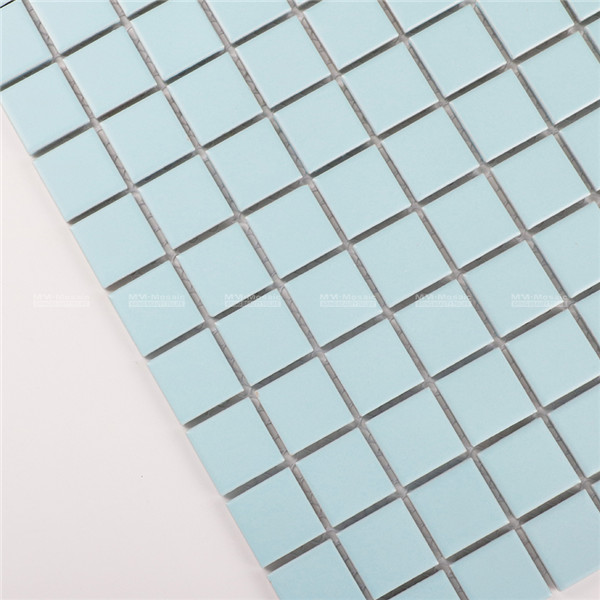 Foshan Factory 25x25mm Matte Blue Ceramic Square Mosaic Tiles for ...