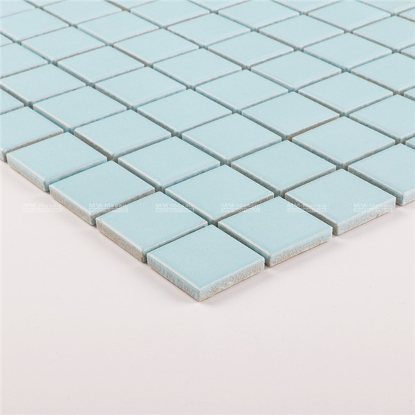 Foshan Factory 25x25mm Matte Blue Ceramic Square Mosaic Tiles for ...