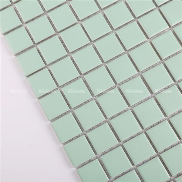 Foshan Factory Wholesale 25x25mm Matte Ceramic Green Mosaic Tiles ...
