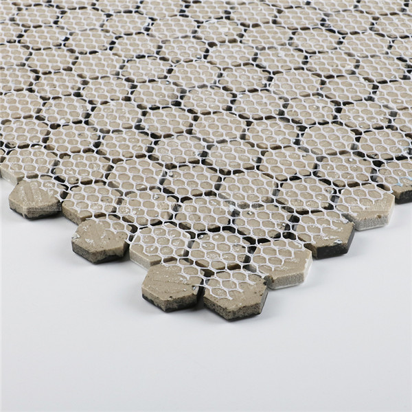 Foshan Factory 1" Black White Checkerboard Ceramic Hexagon Mosaic Wall ...