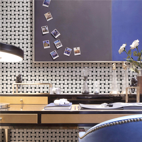 Foshan Wholesale Glazed Ceramic Basket Weave Mosaic Tile Black and ...