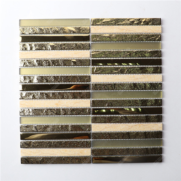 Wholesale 15x148mm Electroplated Glass Finger Kit Kat Mosaic Tiles for ...