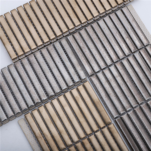 Wholeslae 12x92mm Kit Kat Ceramic Gold Metallic Mosaic Strip Tiles for ...