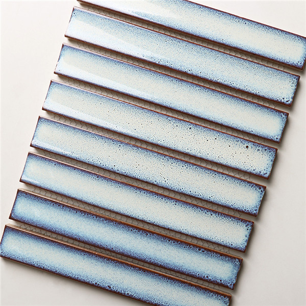 Euro mosaic tile factory powder blue long strip porcelain bathroom ...