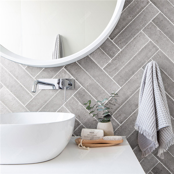 Wholesale 60x240mm Split Face Glazed Handmade Ceramic Grey Subway Tile ...